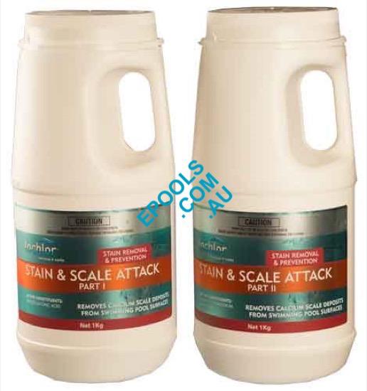 LoChlor Stain & Scale Attack Parts 1 and 2 – 2 Part Pack – Epools Pool Shop