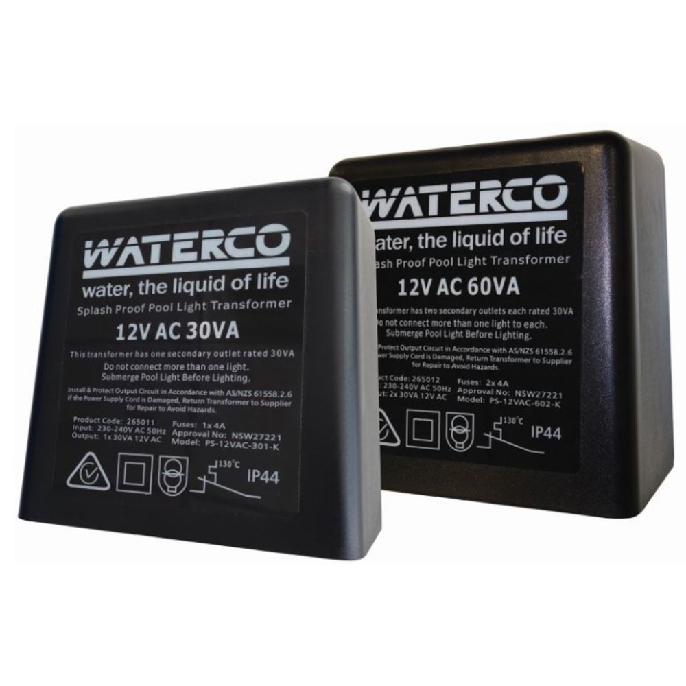 Waterco Duel 12V Transformer 60VA Two LED Pool Light – Epools Pool Shop