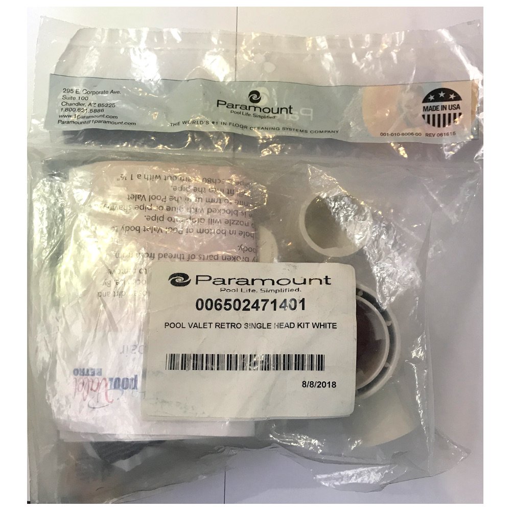 Paramount Pool Valet Single Head Kit White – Epools Pool Shop