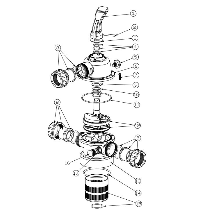 Waterco TM 40mm 5 way 7 Bar MPV Multiport Valve – Epools Pool Shop